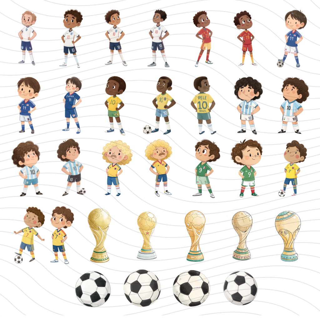 Kit Digital Copa Mundial de Futebol – Cliparts, Papéis Digitais e Font