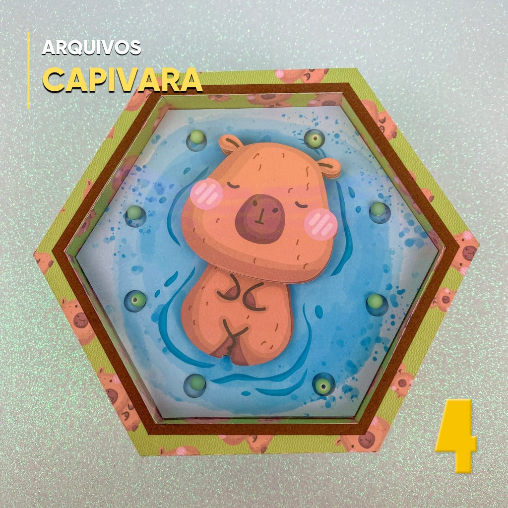 Caja de Actividades Capibara Hexagonal – Archivo Digital para Recorte