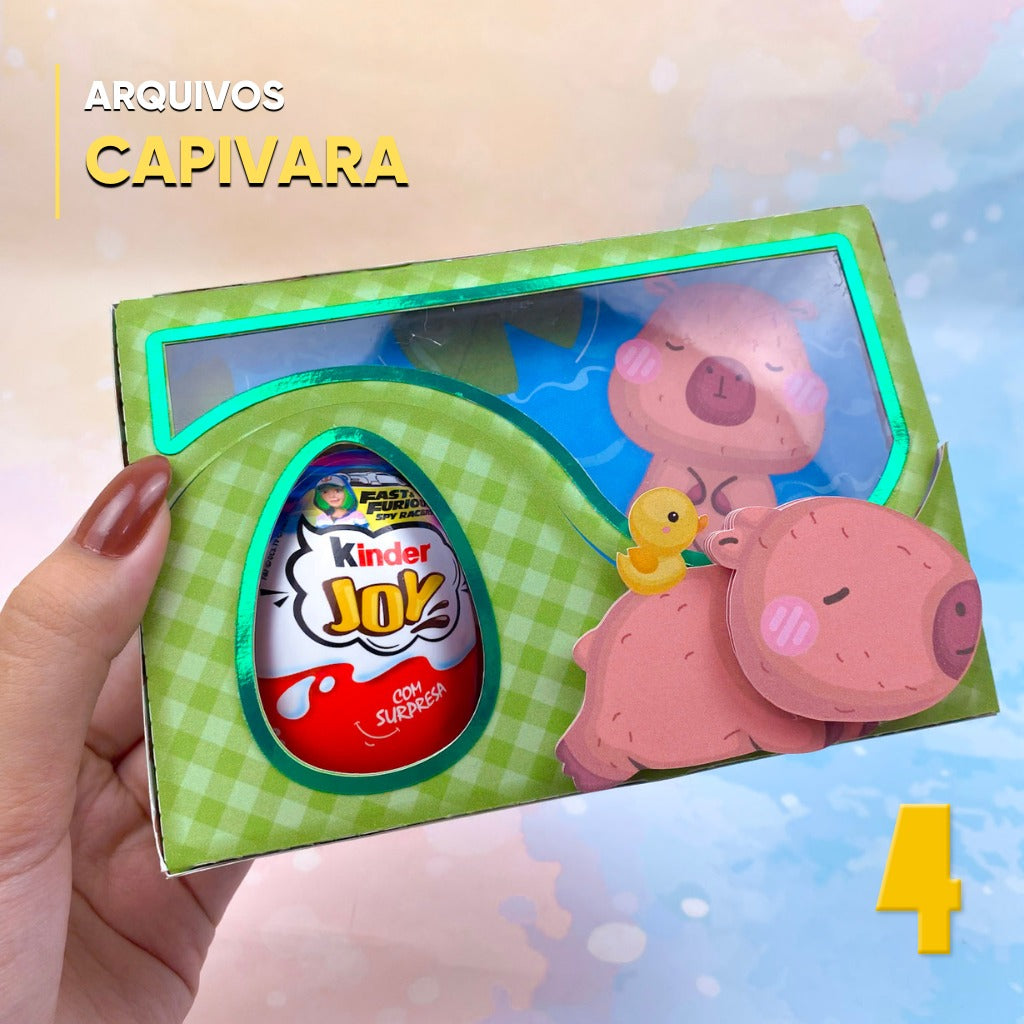 Caja Kinder Sorpresa Capibara - Archivo Digital para Recorte